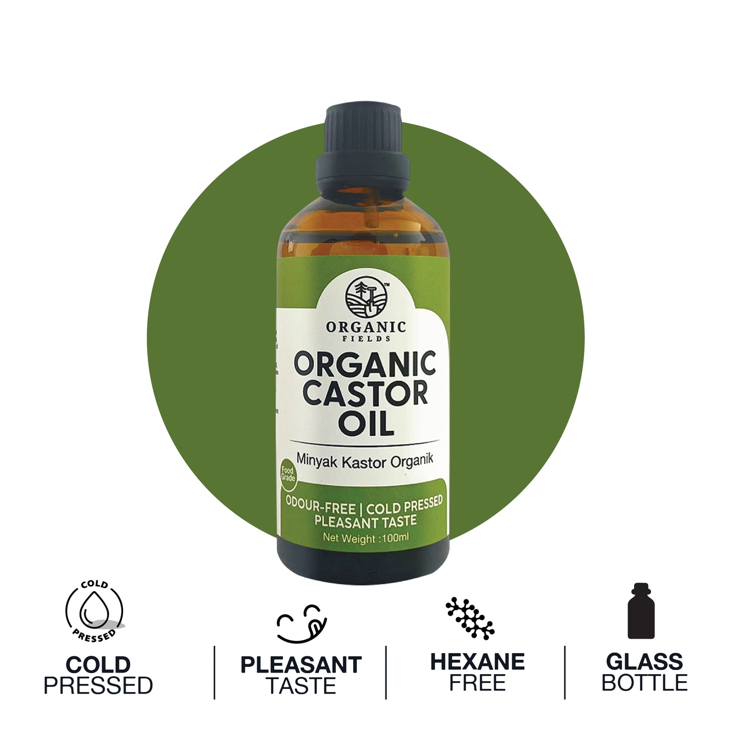 ORGANIC FIELDS Organic Castor Oil 100ml