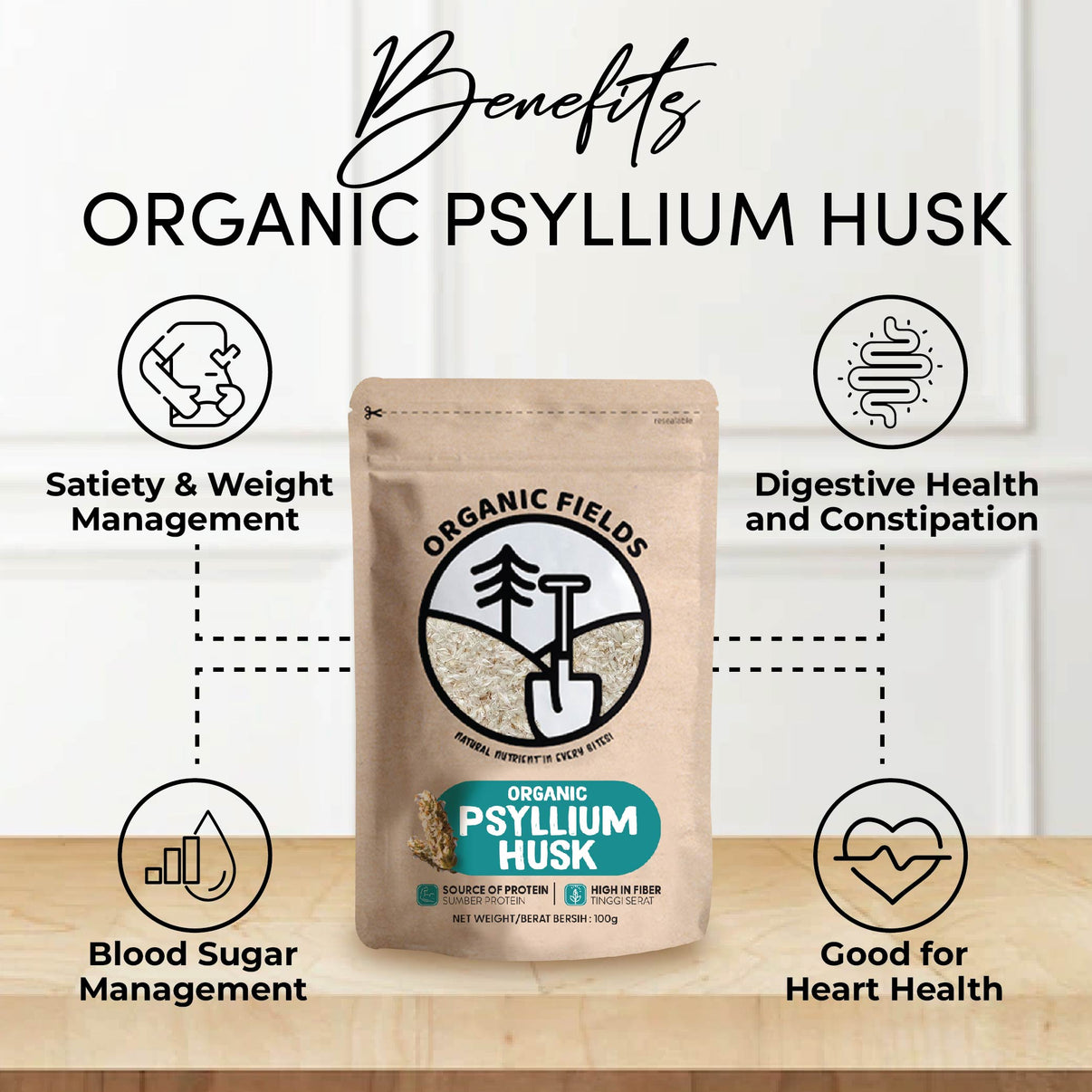 ORGANIC FIELDS Organic Psyllium Husk