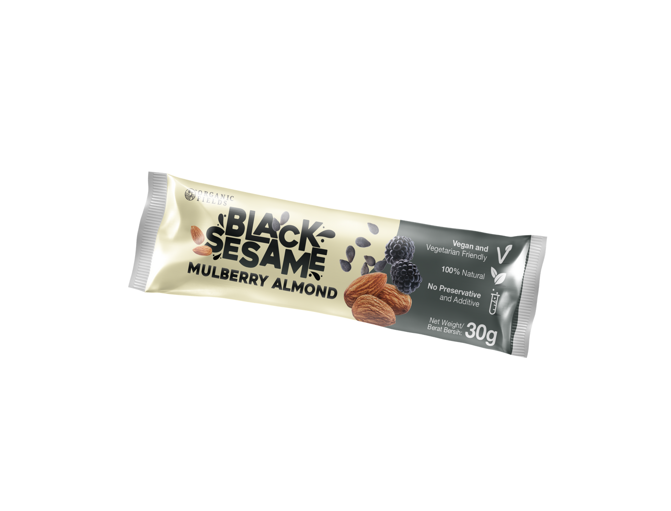 ORGANIC FIELDS Black Sesame Mulberry Almond Powder