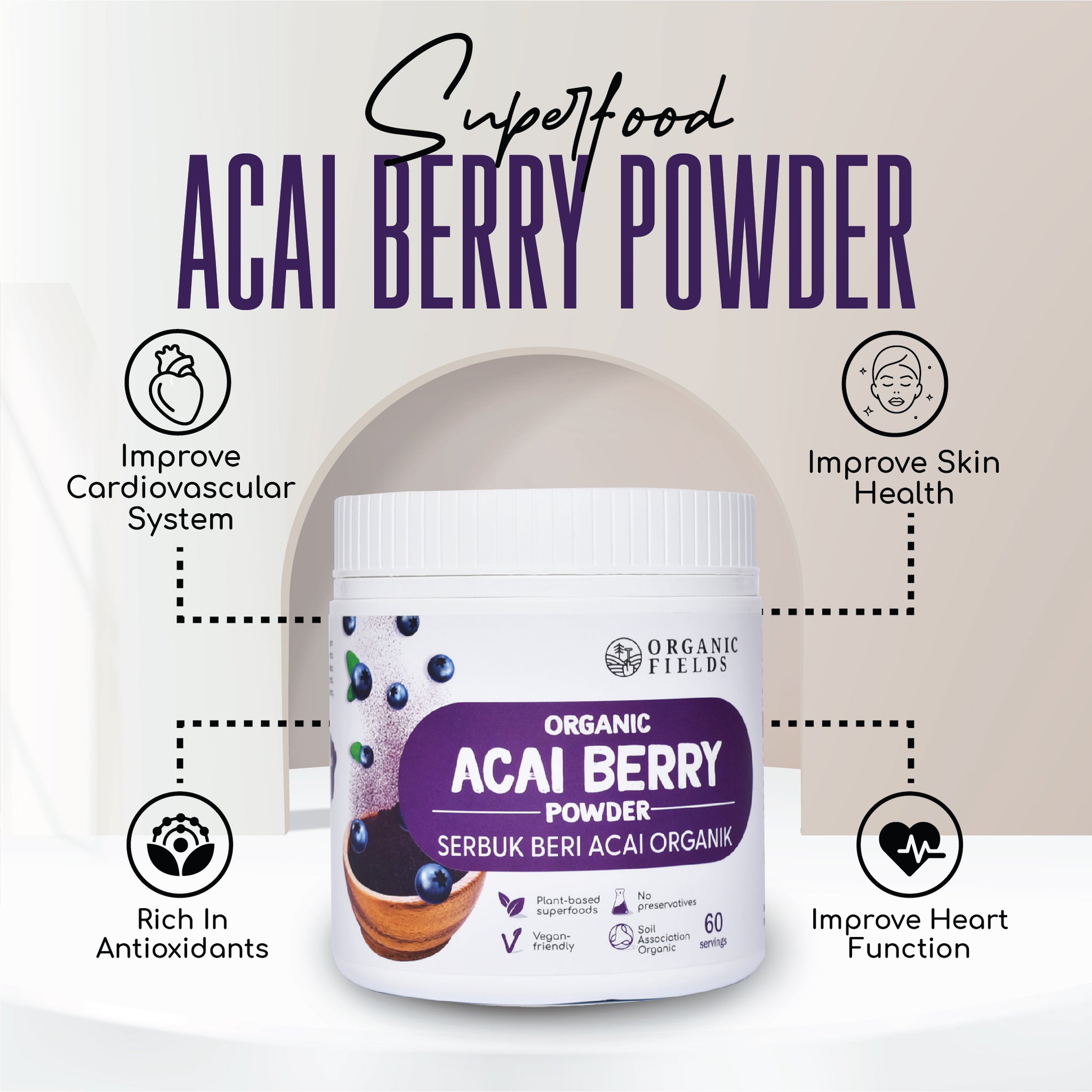 Organic Acai Berry 120gm – ORGANIC FIELDS